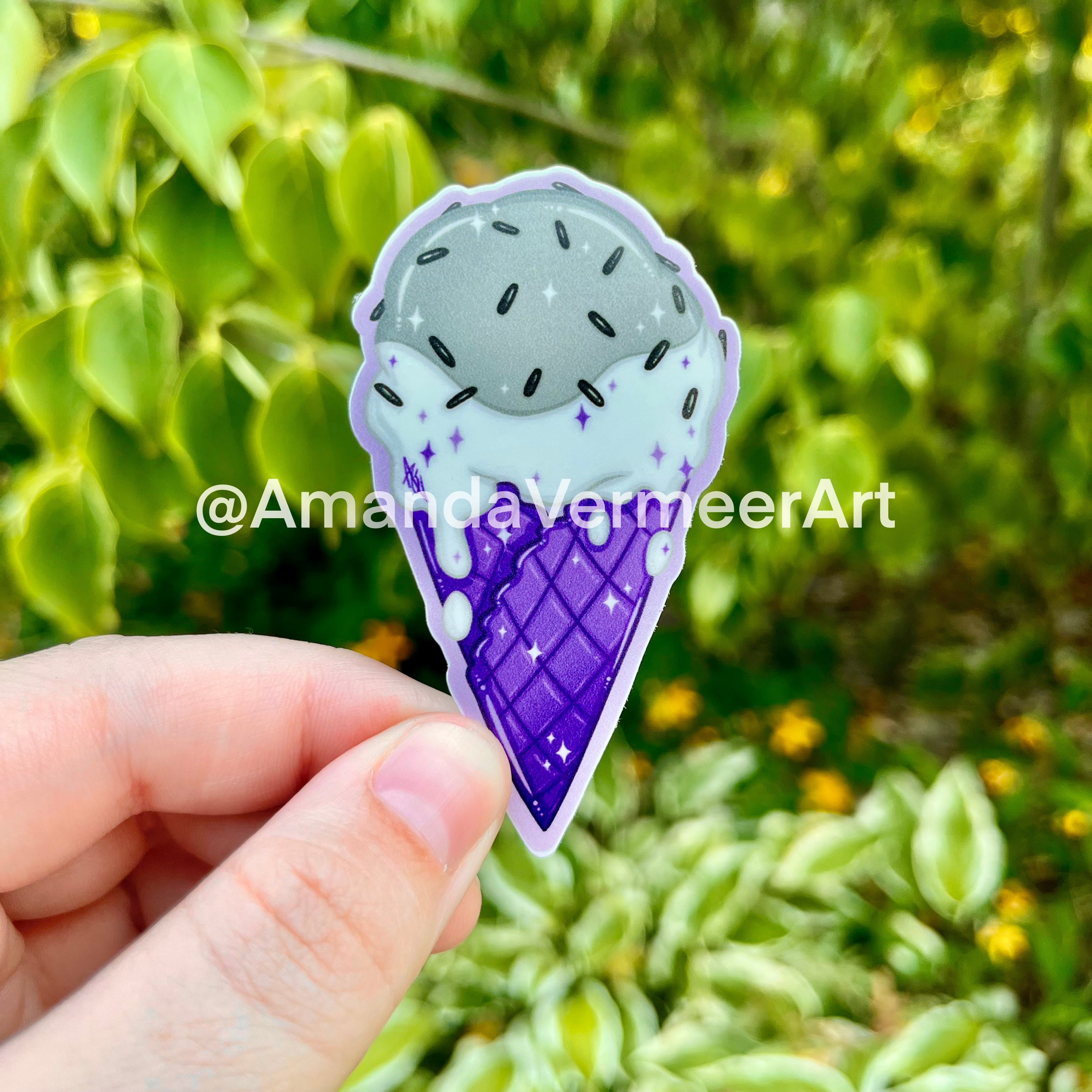 ACE Cream Cone Sticker, 3”x1" – Amanda Vermeer Art