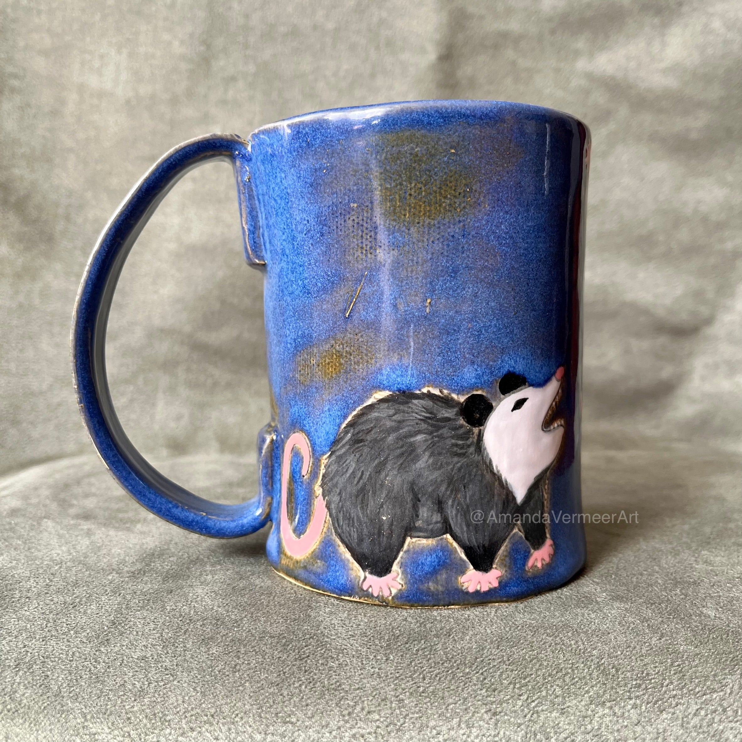 Midnight Blue Opossum Mug – Amanda Vermeer Art